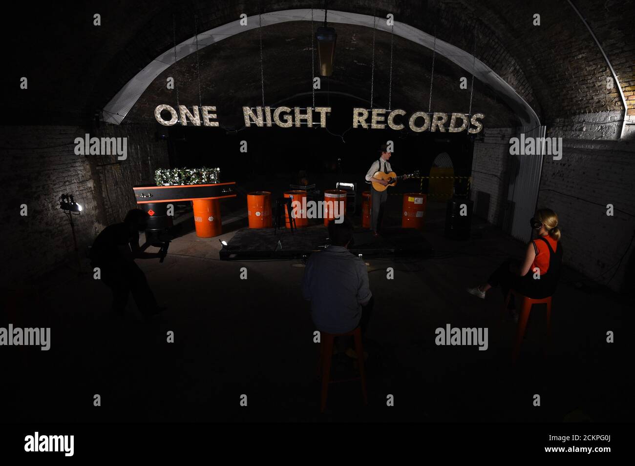 A performance during the press preview of One Night Records, the UK's ...