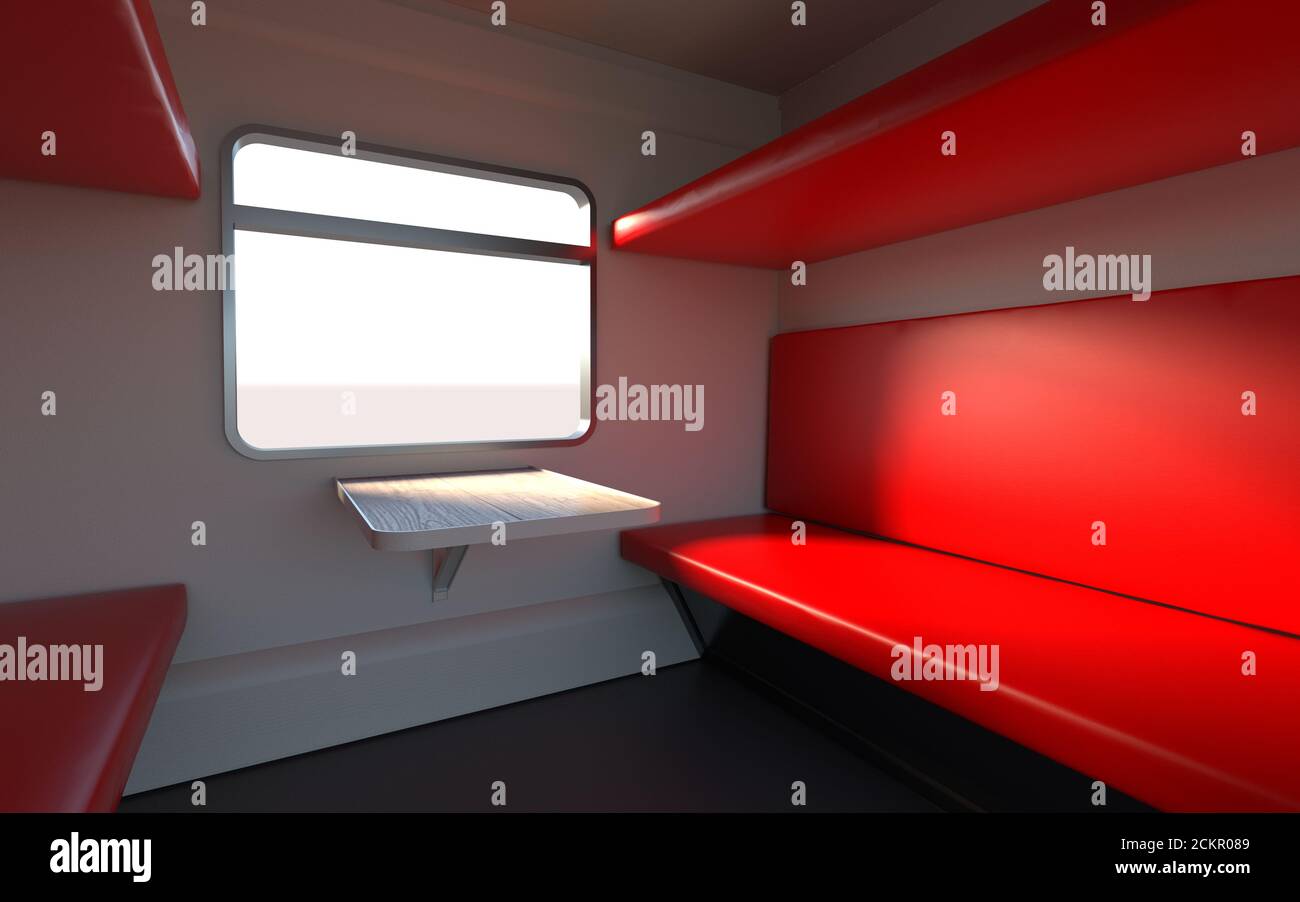 3d illustration of a Train coupe Stock Photo - Alamy