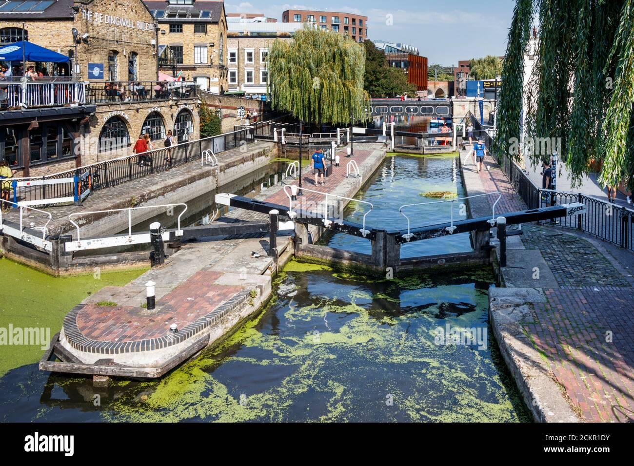 The twin locks (Hampstead Road Lock No 1) at Camden Lock on Regent's ...