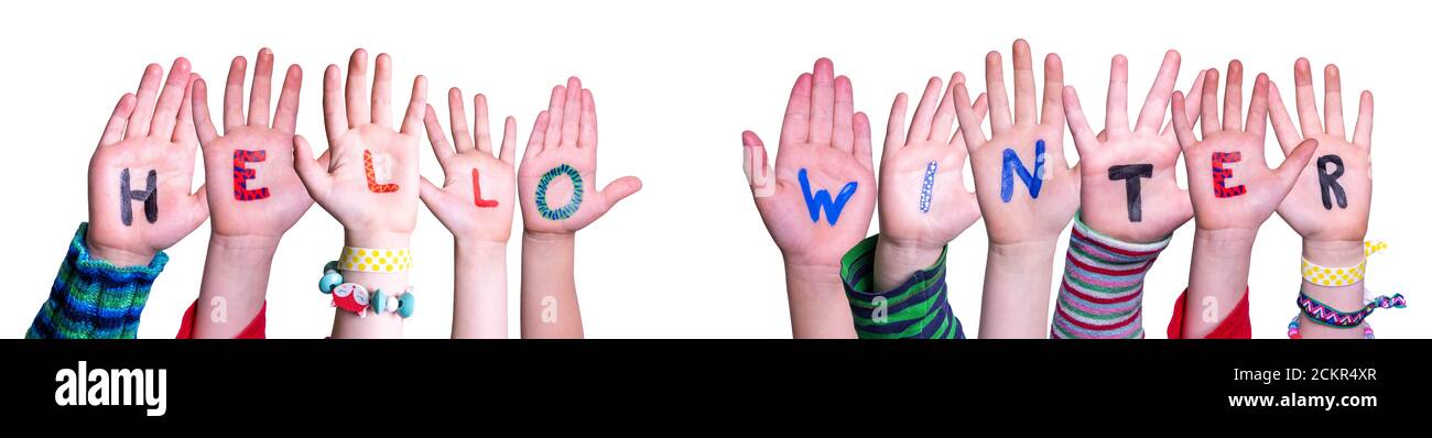 Hello december text winter Cut Out Stock Images & Pictures - Alamy