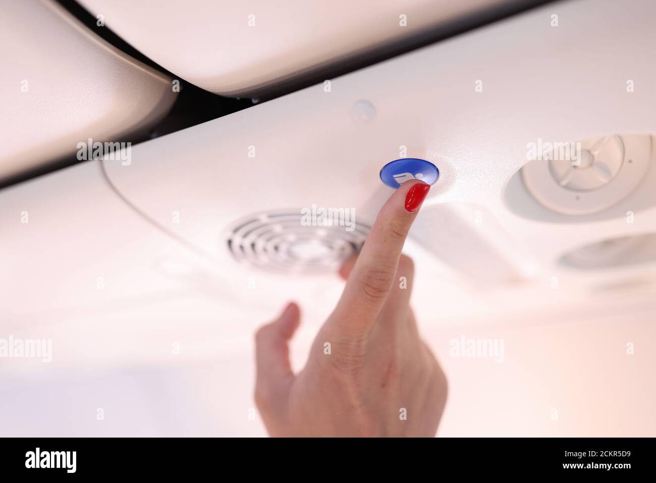 Female flight attendant on plane hi-res stock photography and images ...