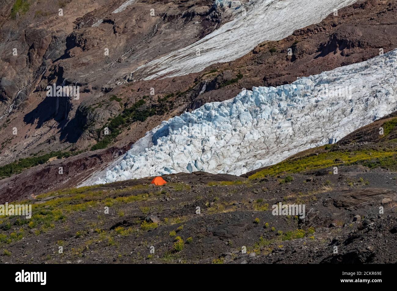 Our tent in Hogsback Camp, a climbers' camp on Heliotrope Ridge below ...