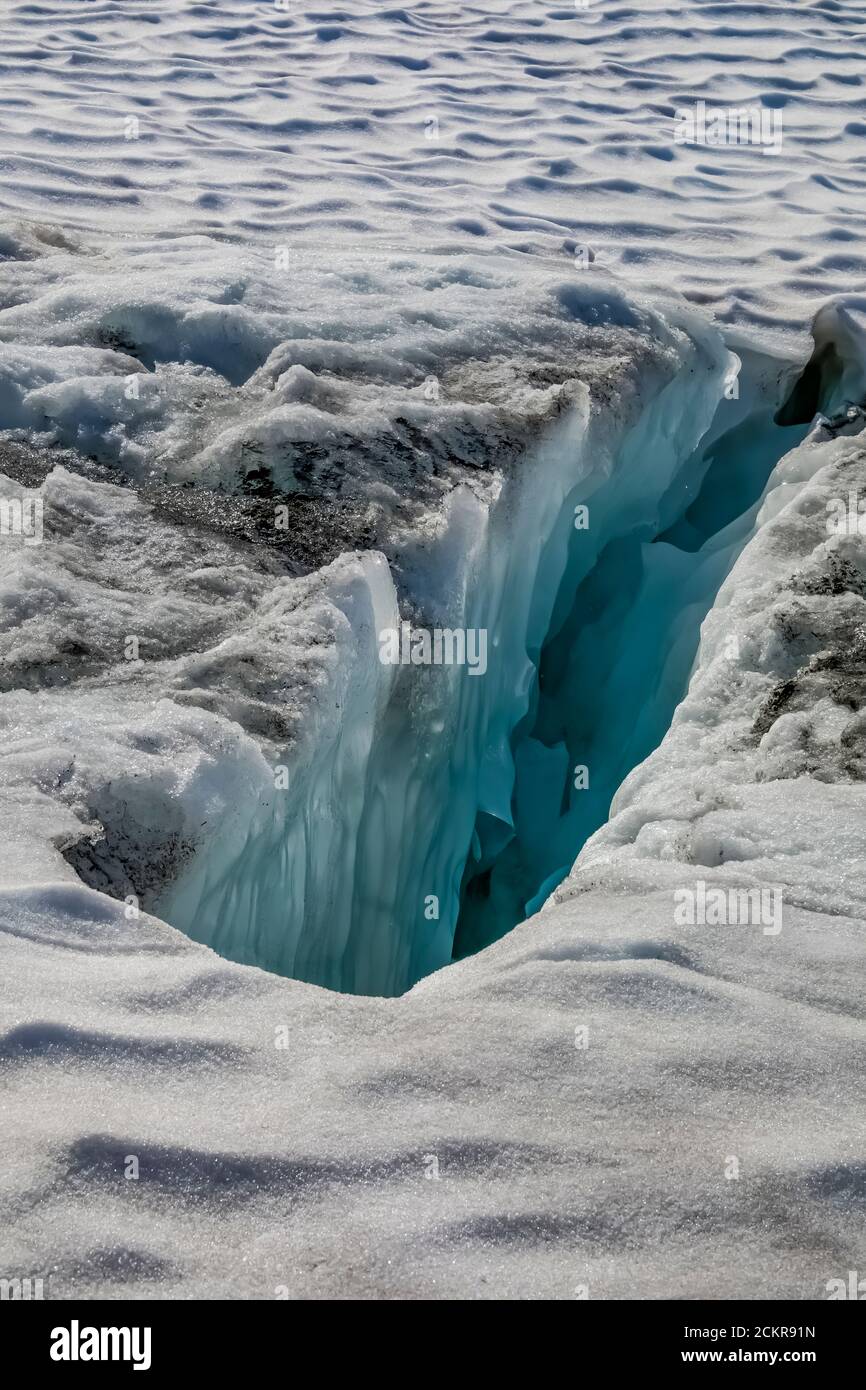 Crevasse in Coleman Glacier on Heliotrope Ridge below Mount Baker ...