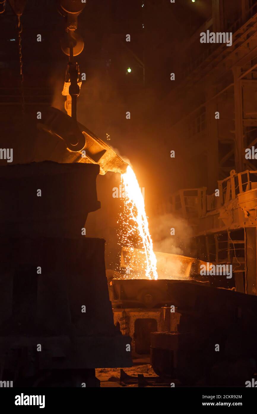 Smelting metal in a metallurgical plant Stock Photo - Alamy