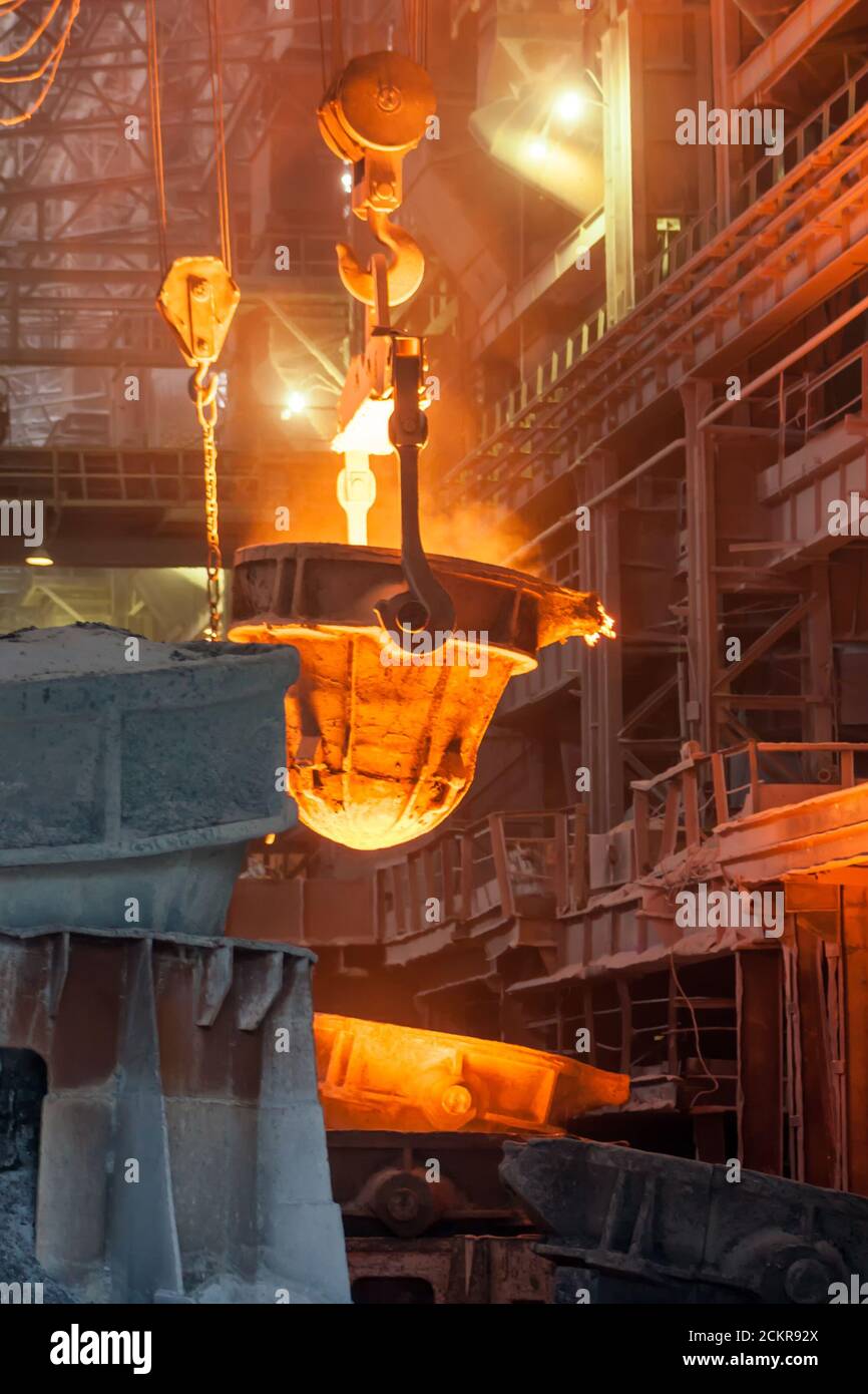 Metal smelting casting Stock Photo - Alamy