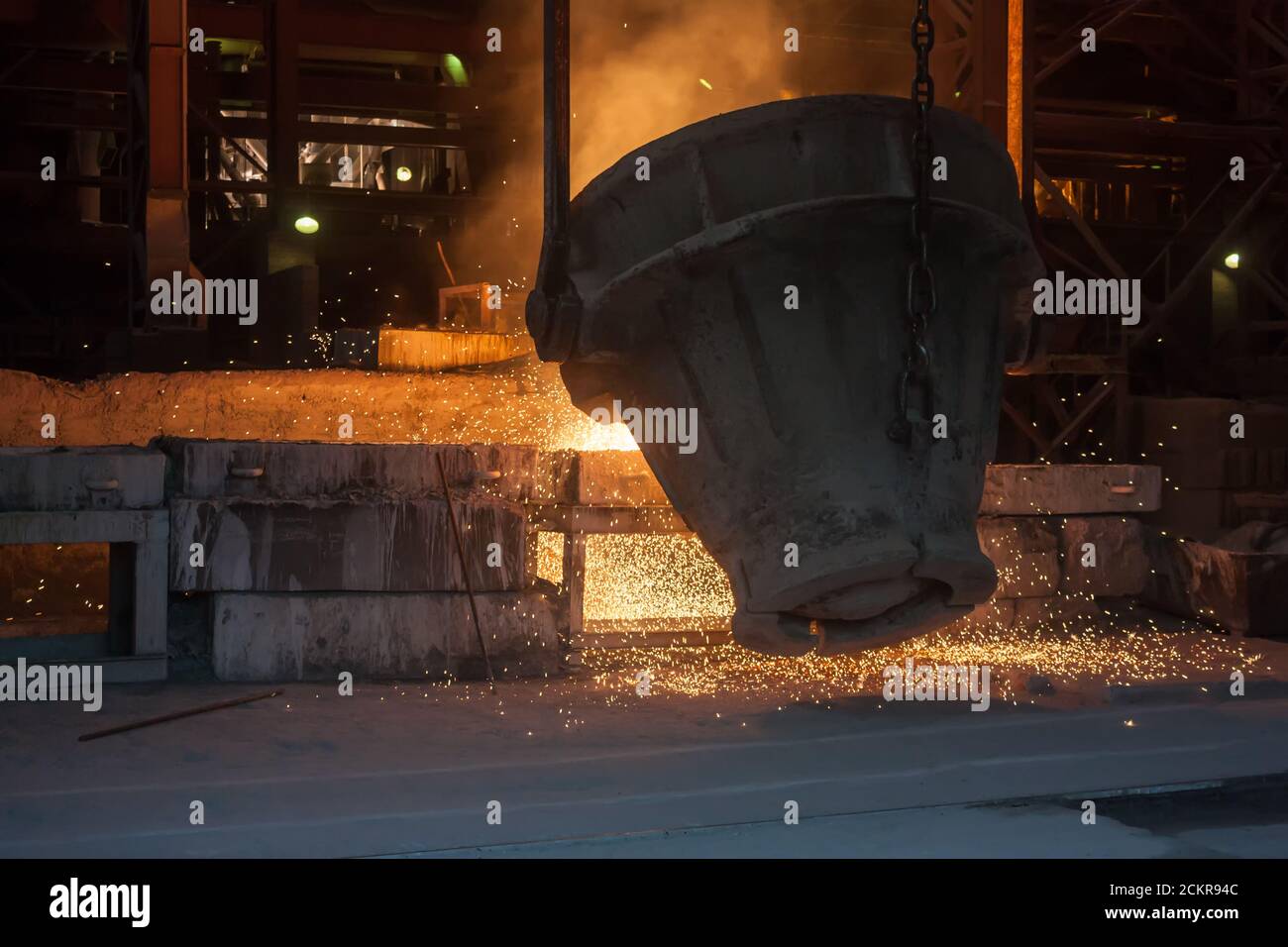 Smelting metal in a metallurgical plant Stock Photo - Alamy