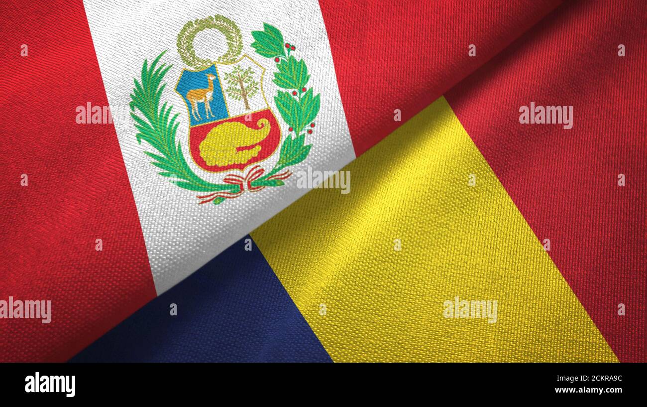 Peru and Chad two flags textile cloth, fabric texture Stock Photo - Alamy