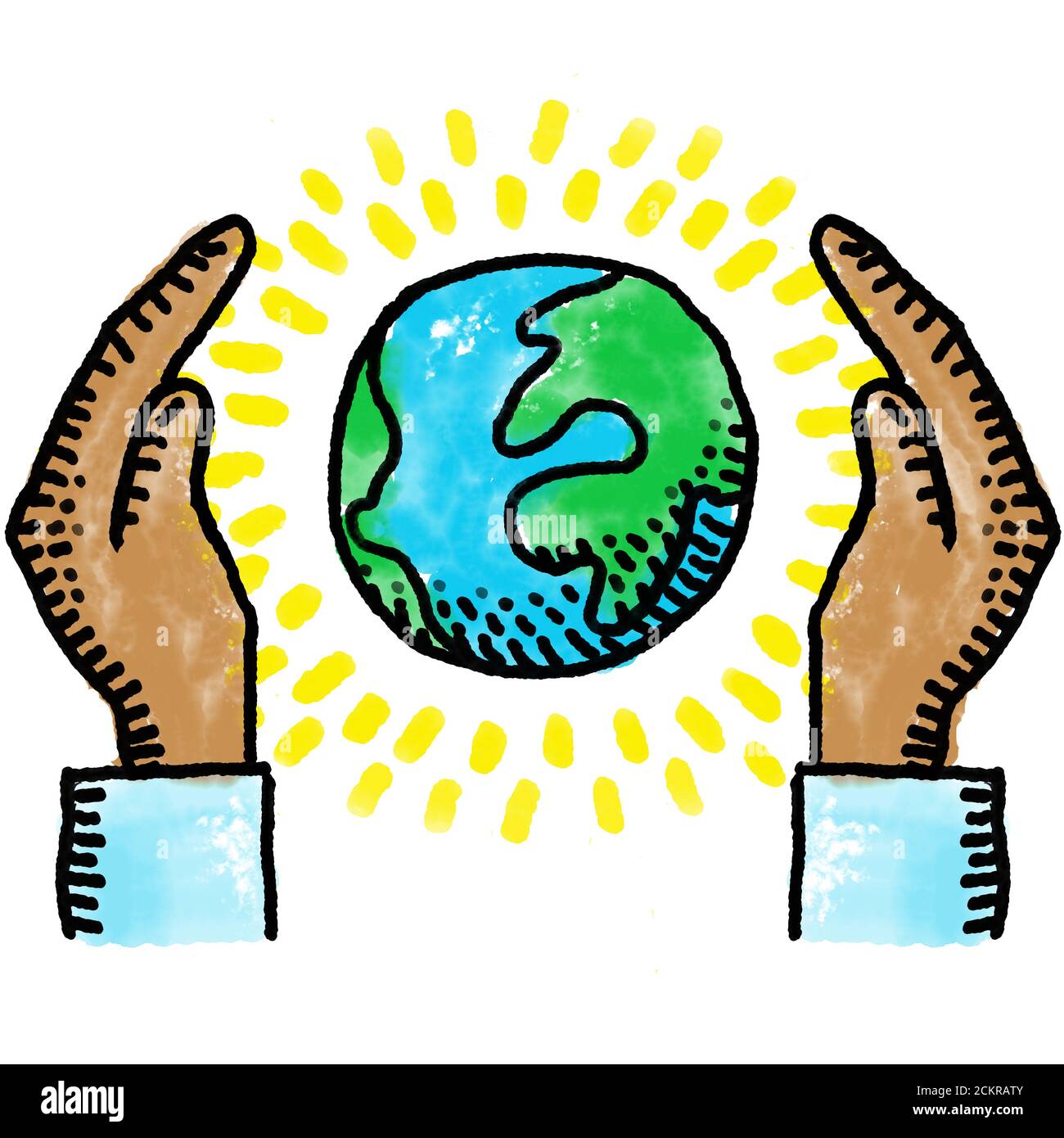 world and hand, symbol of environmental protection Stock Photo - Alamy