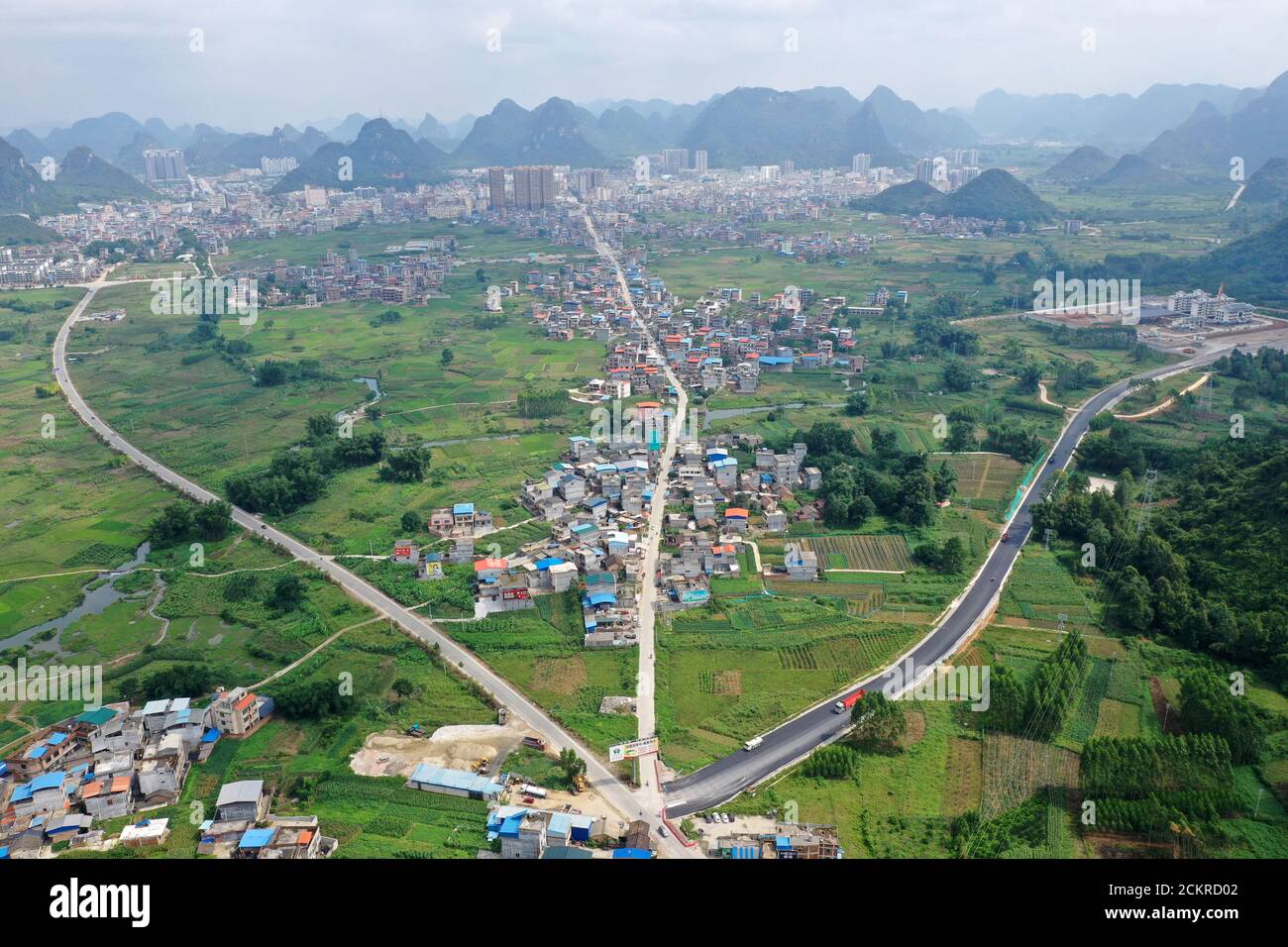 Luocheng. 16th Sep, 2020. Aerial photo taken on Sept. 16, 2020 shows ...