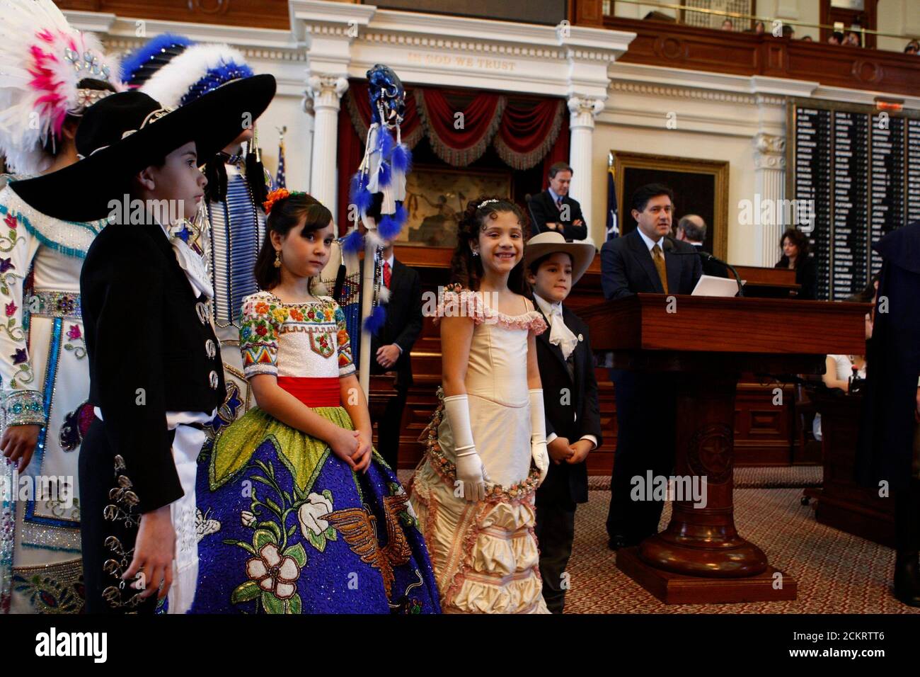 Austin, TX January 25, 2009: Hispanic children from Laredo on the floor ...