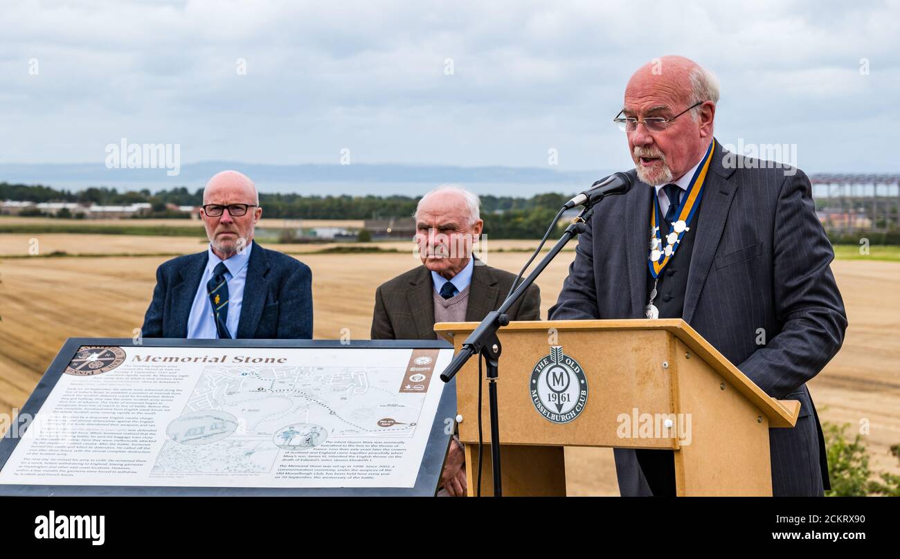 David Stillie giving speech at Battle of Pinkie Cleugh commemoration ...
