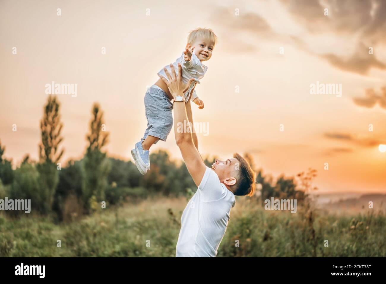 Father with his little son have fun outdoor Stock Photo - Alamy
