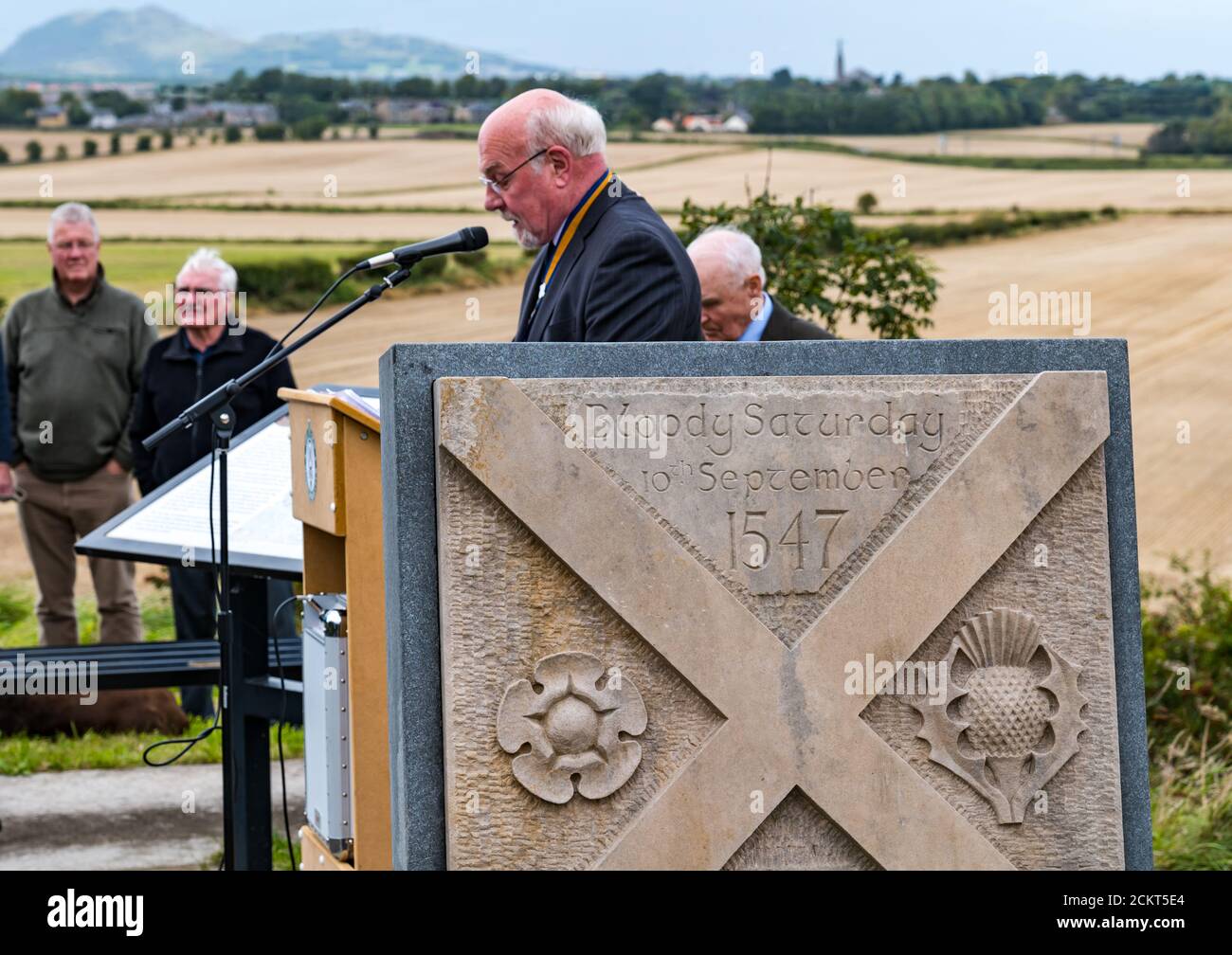 David Stillie giving a speech at the Battle of Pinkie Cleugh ...