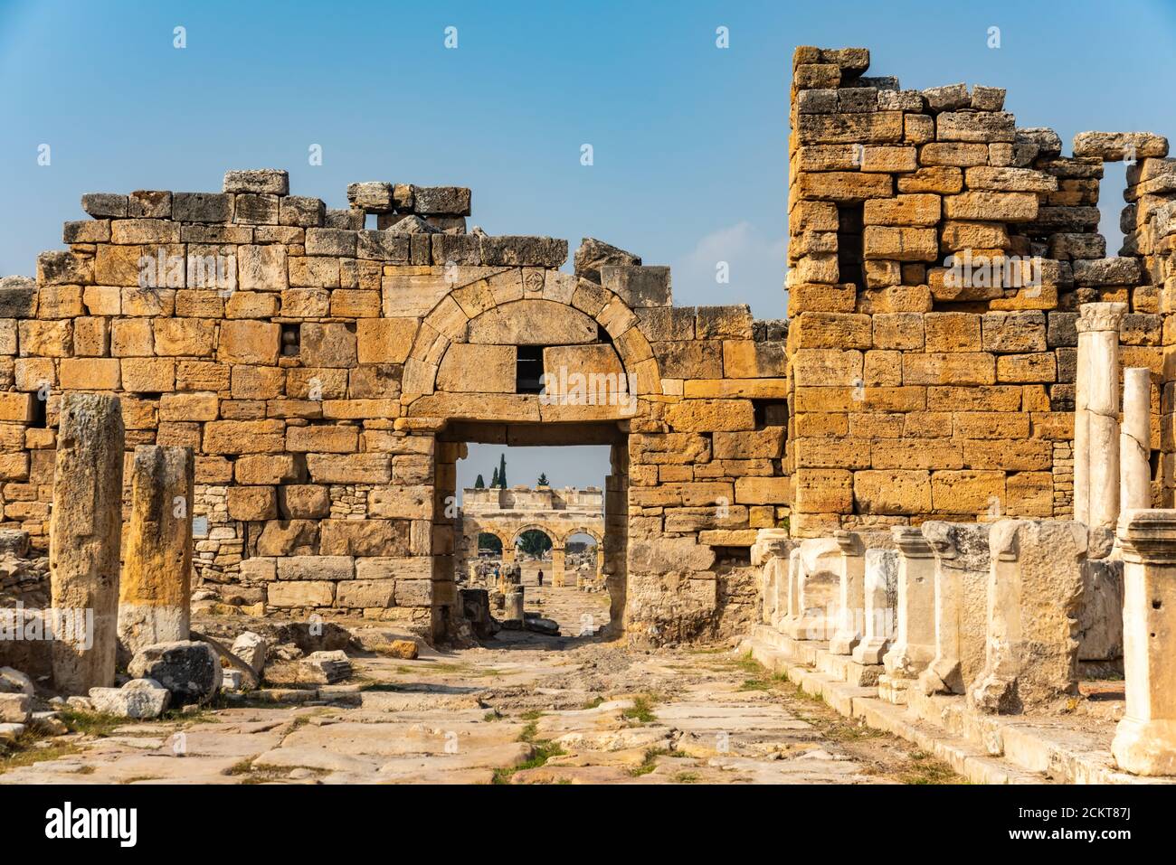 Hierapolis ancient city ruins Pamukkale Turkey. UNESCO world heritage ...