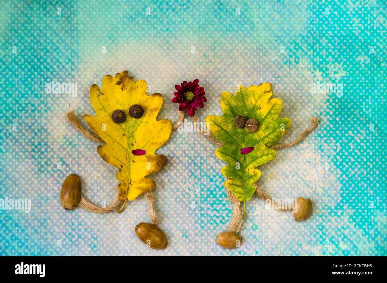 colorful autumn leaves dancing couple Stock Photo - Alamy