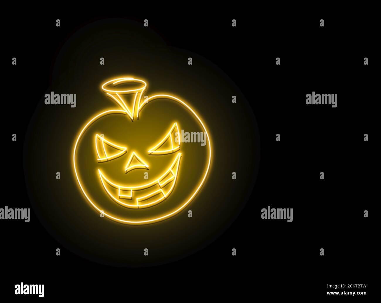 Neon Pumpkin for Halloween background with space for text Stock Photo ...