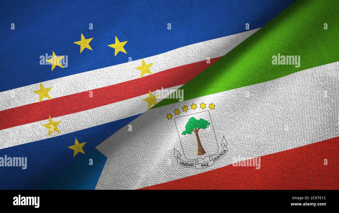 Cabo Verde and Equatorial Guinea two flags textile cloth, fabric ...