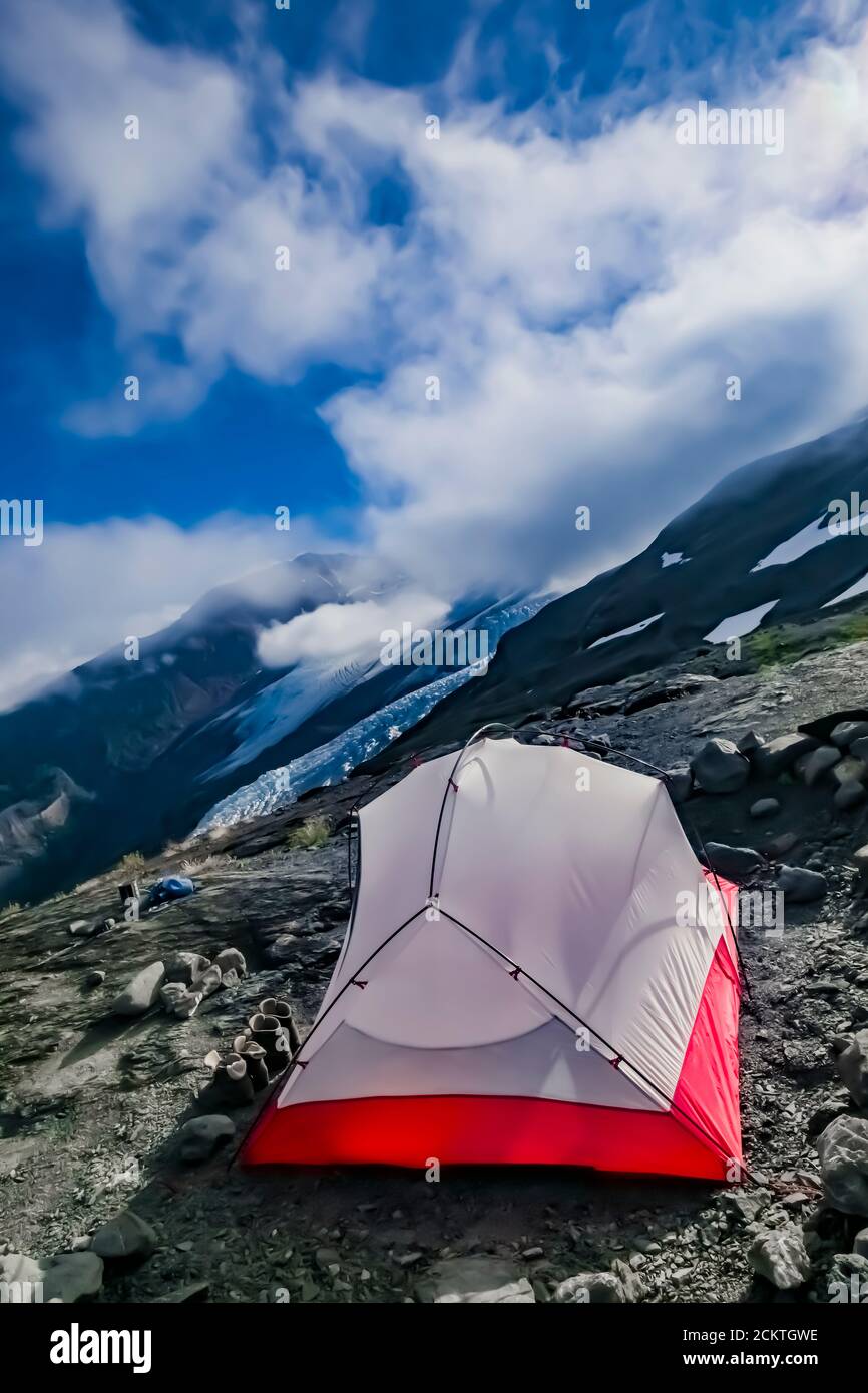 Tentsite used by climbers and backpackers in Hogsback Camp on ...