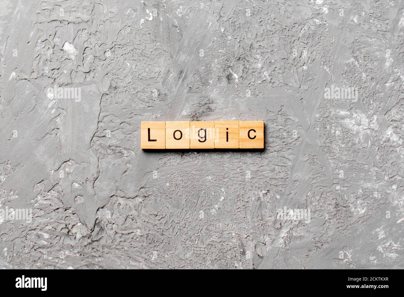Logic word written on wood block. Logic text on table, concept Stock ...