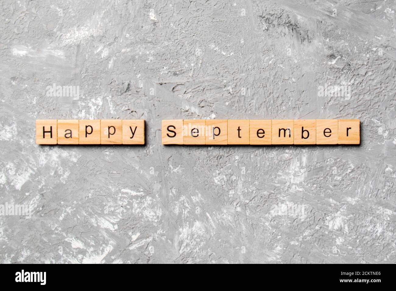 Happy september word written on wood block. Happy september text on ...