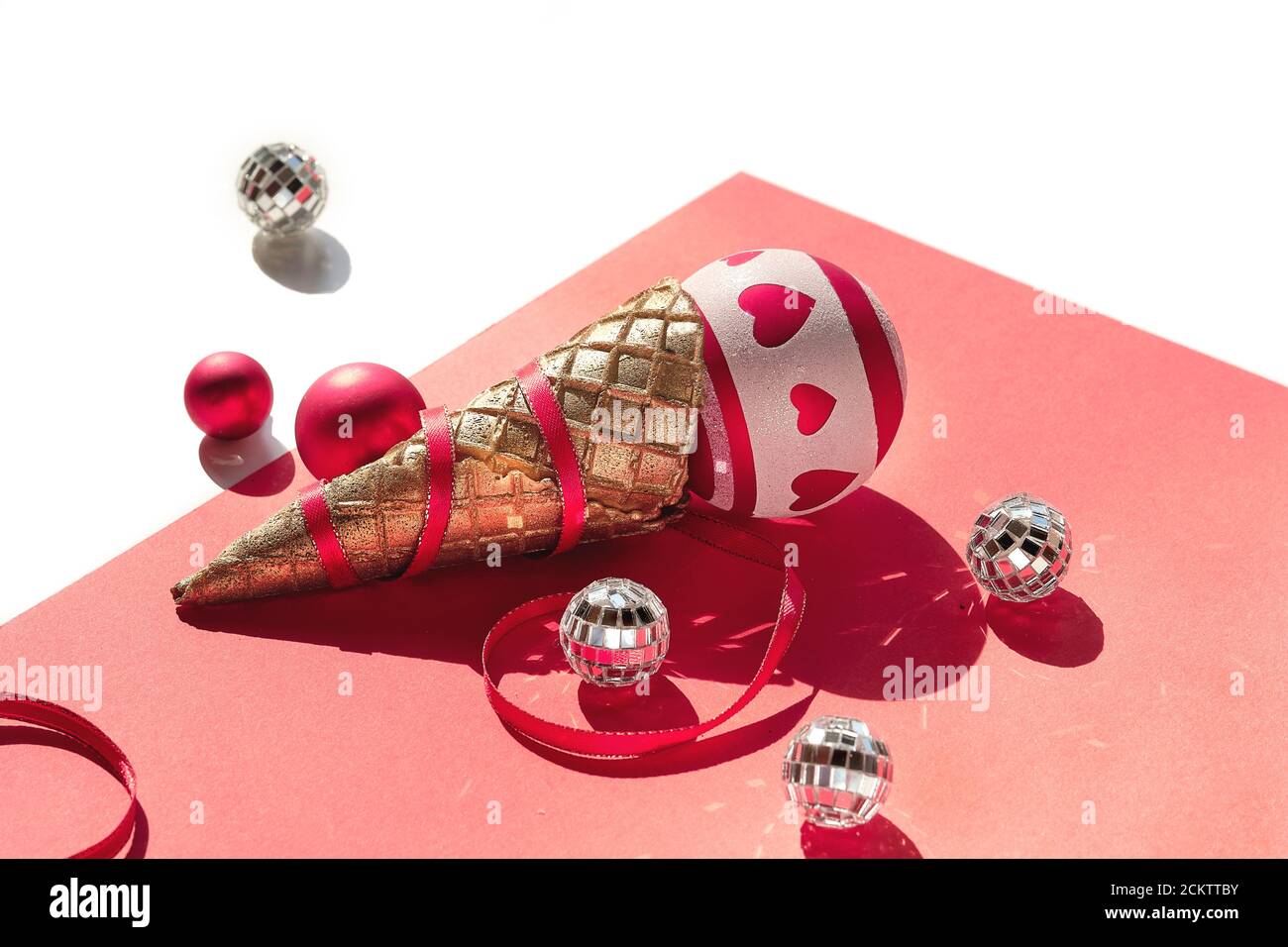 Golden waffle ice cream cone hi-res stock photography and images - Alamy