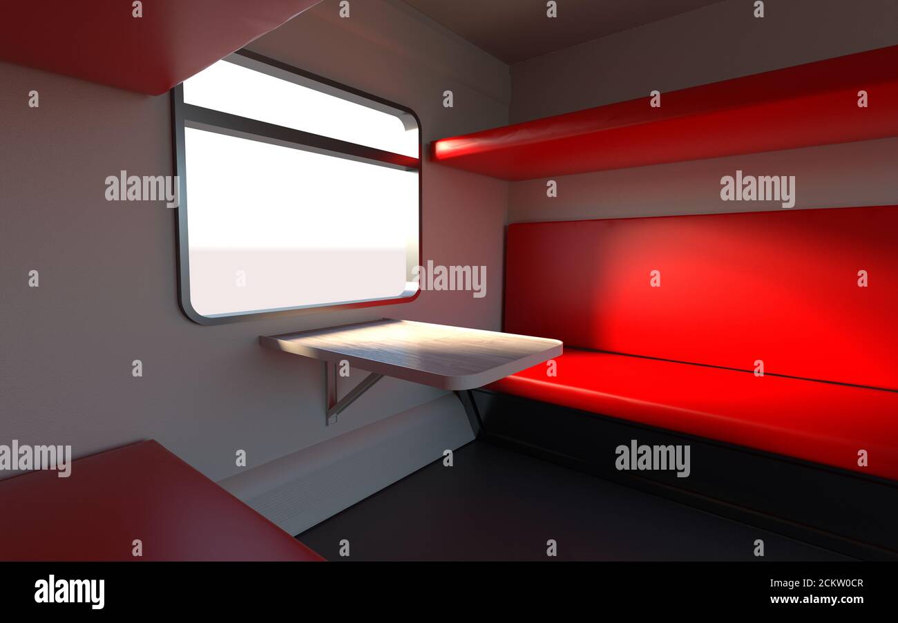 3d illustration of a Train coupe Stock Photo - Alamy