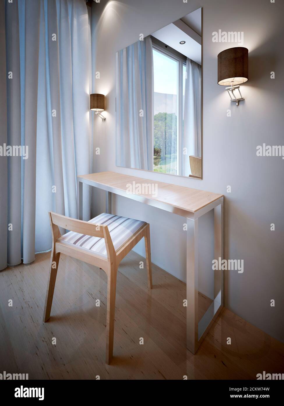 Dressing corner design. 3d render Stock Photo - Alamy