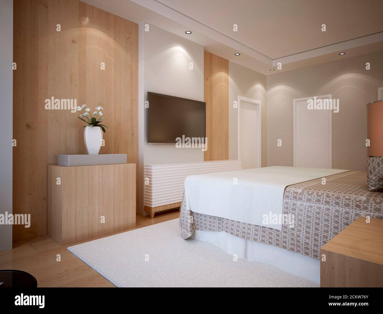 Youth bedroom modern style. 3d render Stock Photo - Alamy