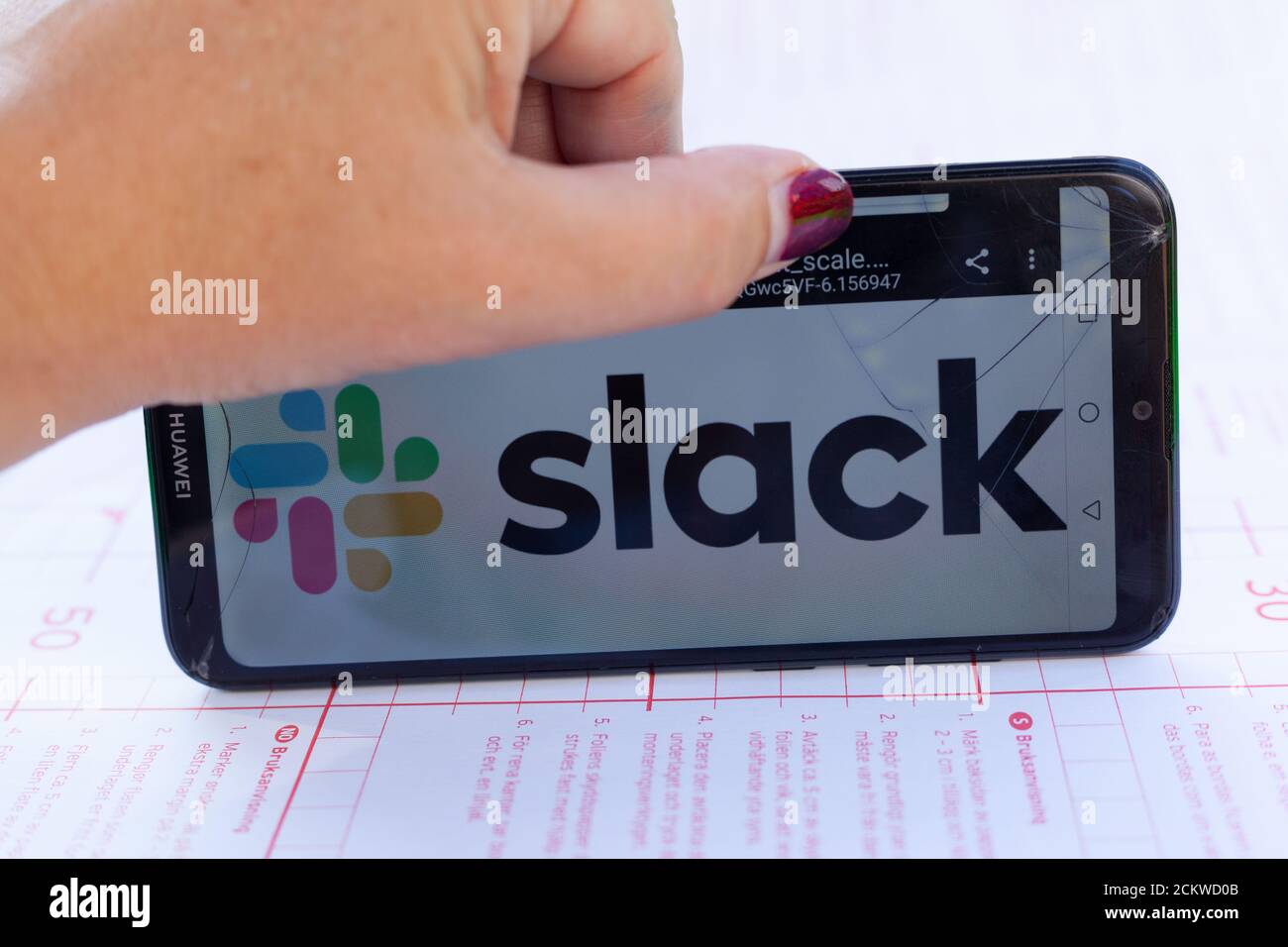 Business / Tech Lifestyle Concept - View of a female hand holding a ...