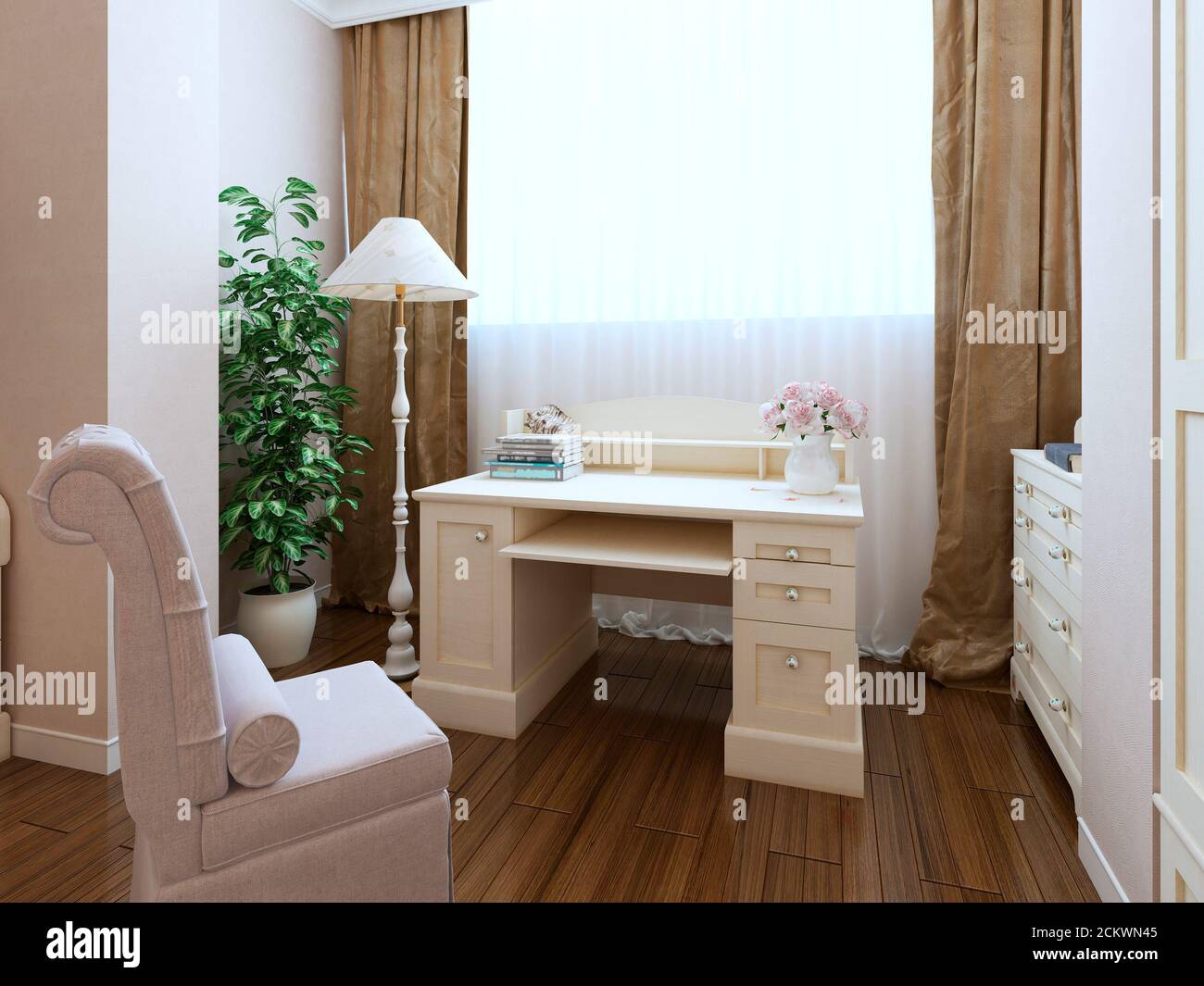 Classic dressing corner interior. 3d render Stock Photo - Alamy