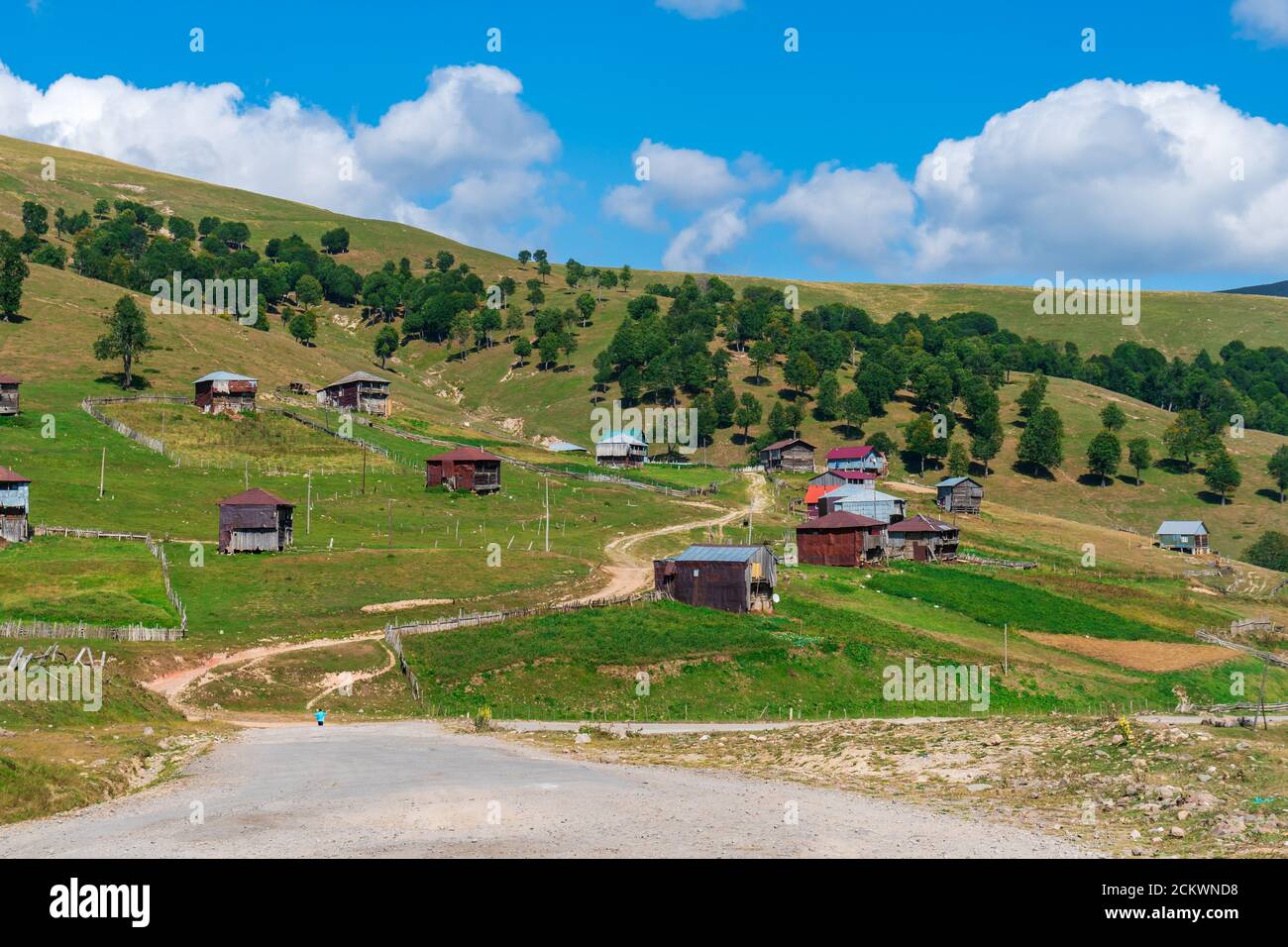 Beautiful mountain landscape in Ajara, Village in beautiful valley ...