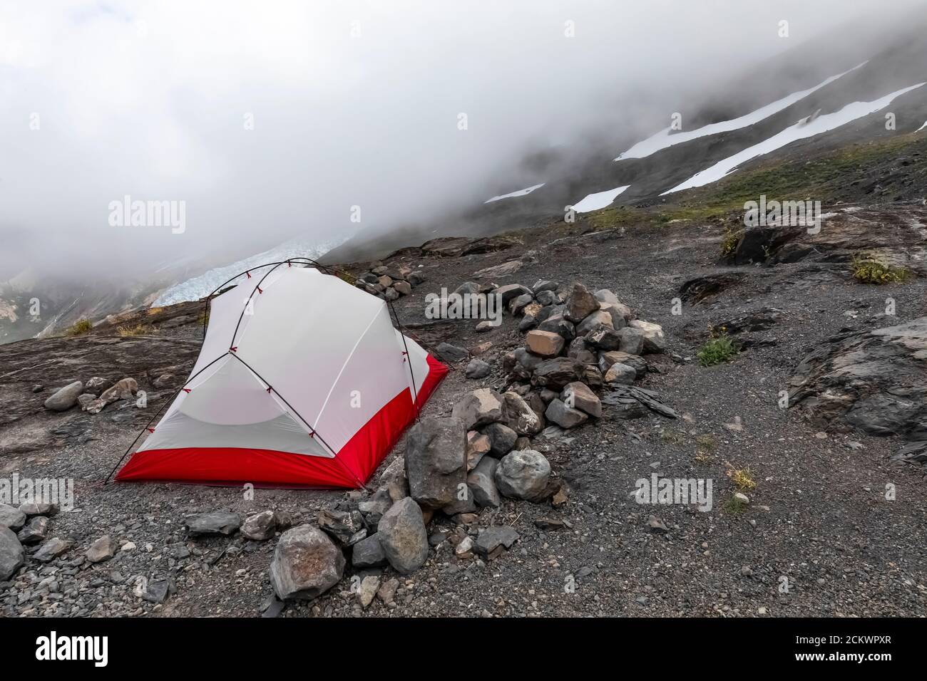 Tentsite used by climbers and backpackers in Hogsback Camp on ...