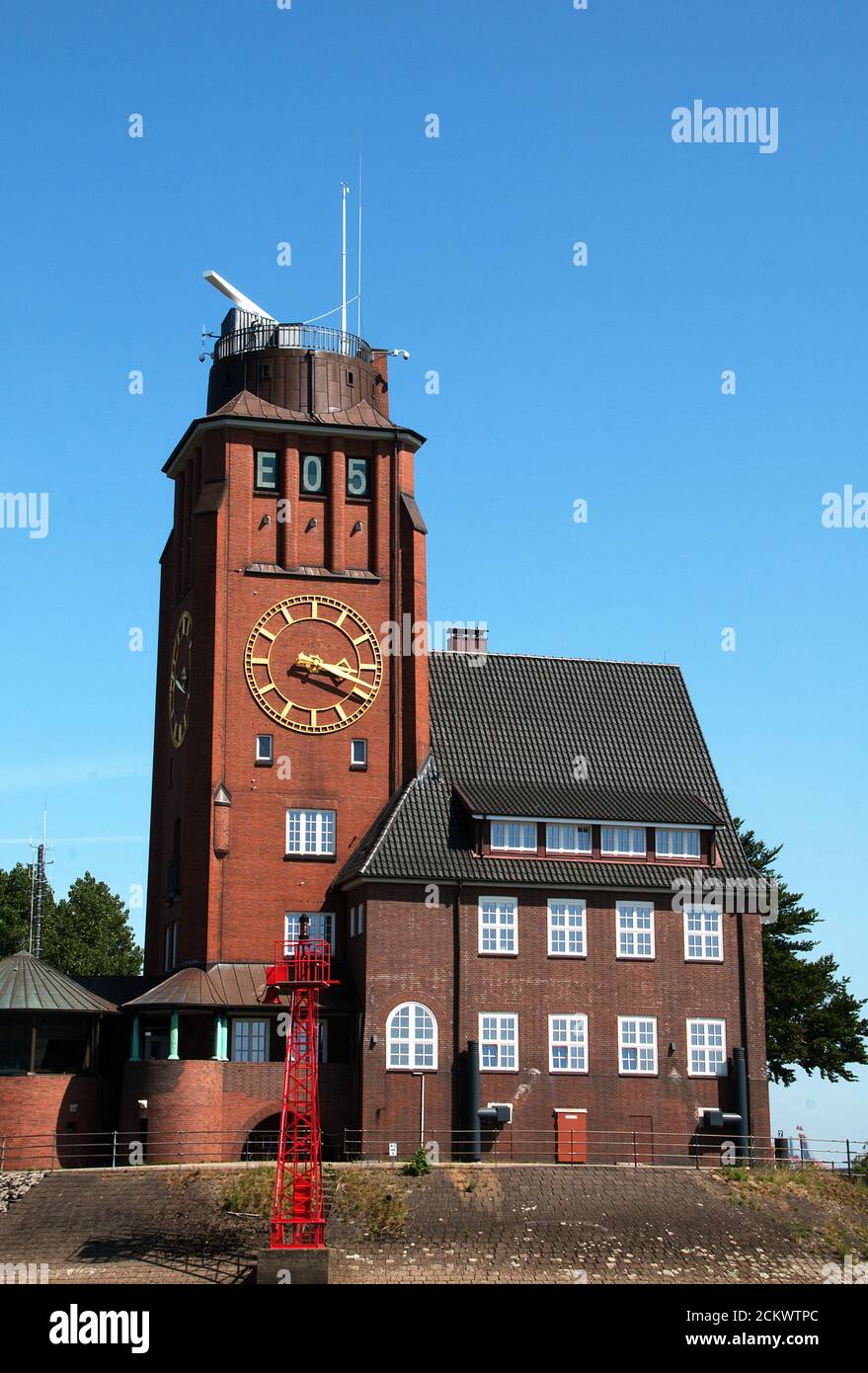 Vertical shot of Guide tower Finkenwerder, Germany Stock Photo - Alamy