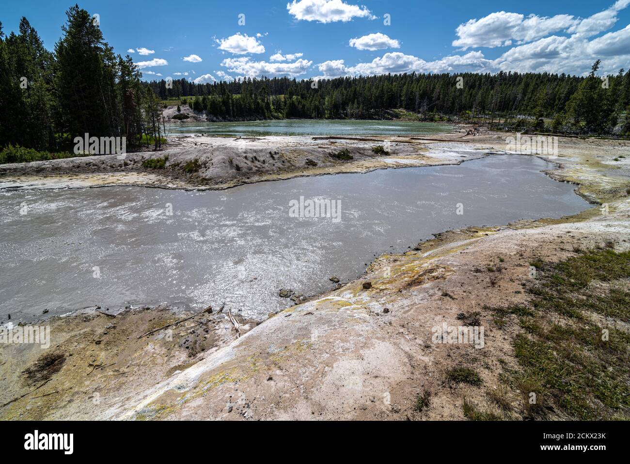 Black Dragon's Caldron and Sour Lake, Mud Volcano Area, Yellowstone ...
