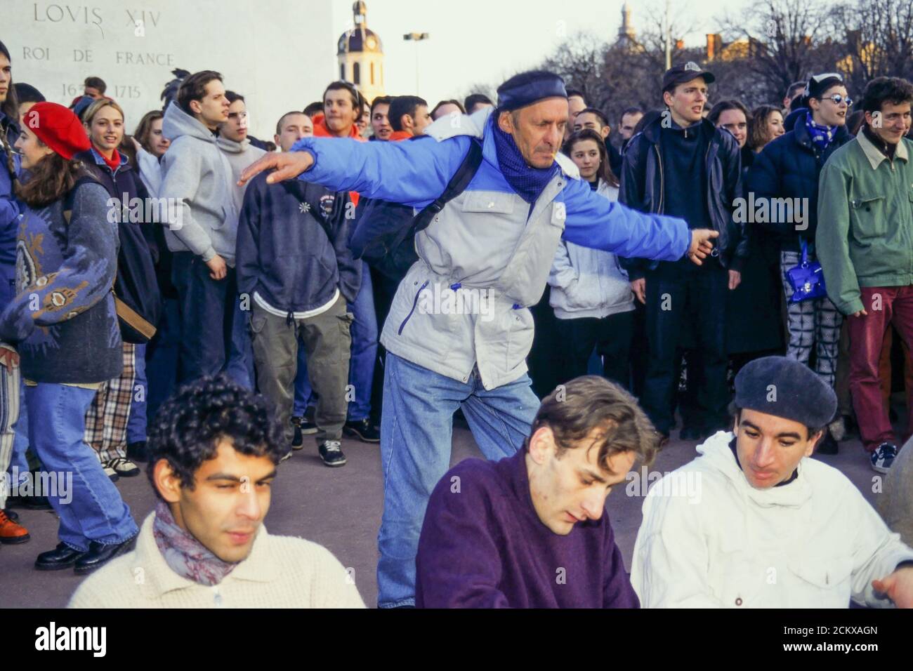 Protesters defend Techno rave in Lyon, France Stock Photo - Alamy