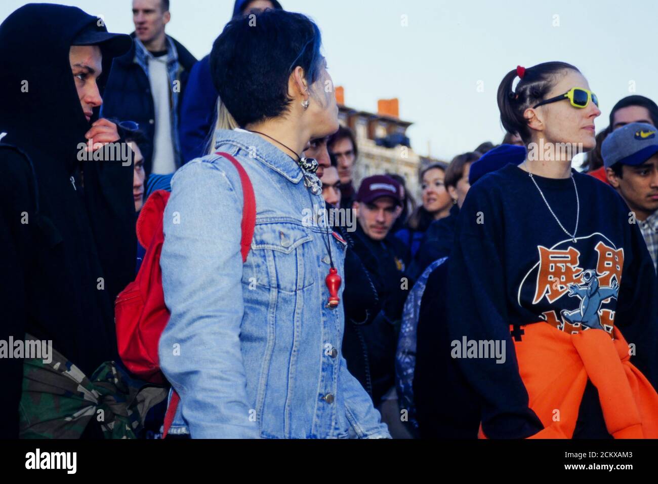 Protesters defend Techno rave in Lyon, France Stock Photo - Alamy