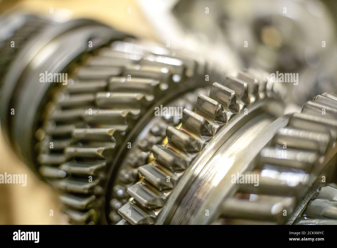 The gears from the car's gearbox close up Stock Photo - Alamy