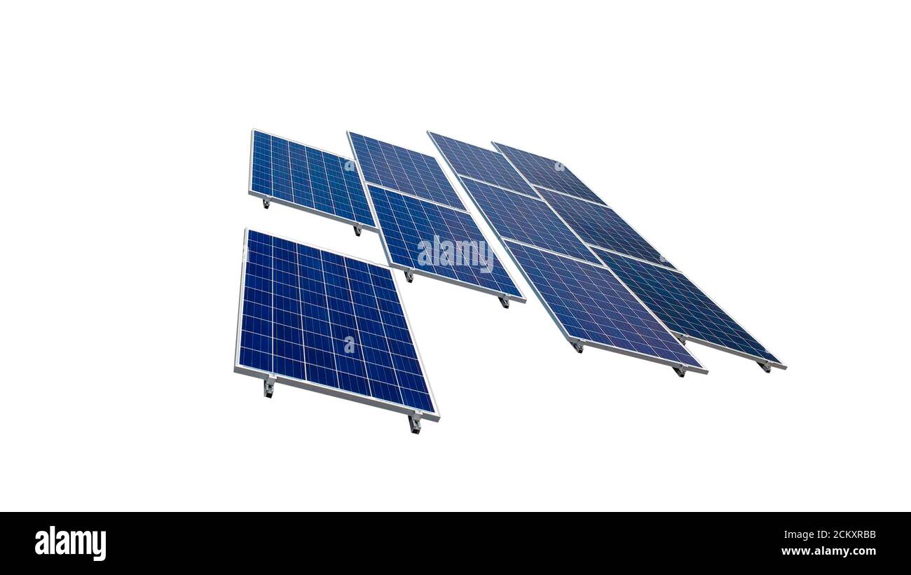 Solar Panels isolated in white background for solar energy concept ...
