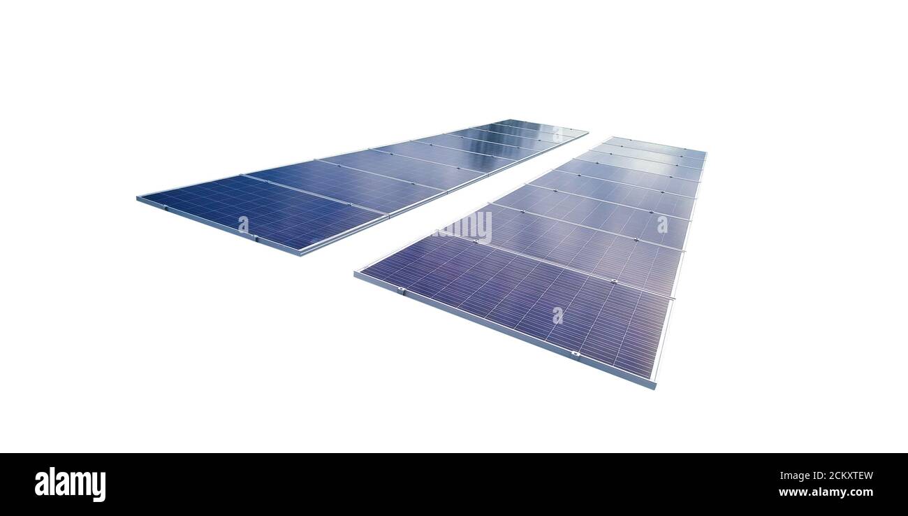 Solar Panels isolated in white background for solar energy concept ...