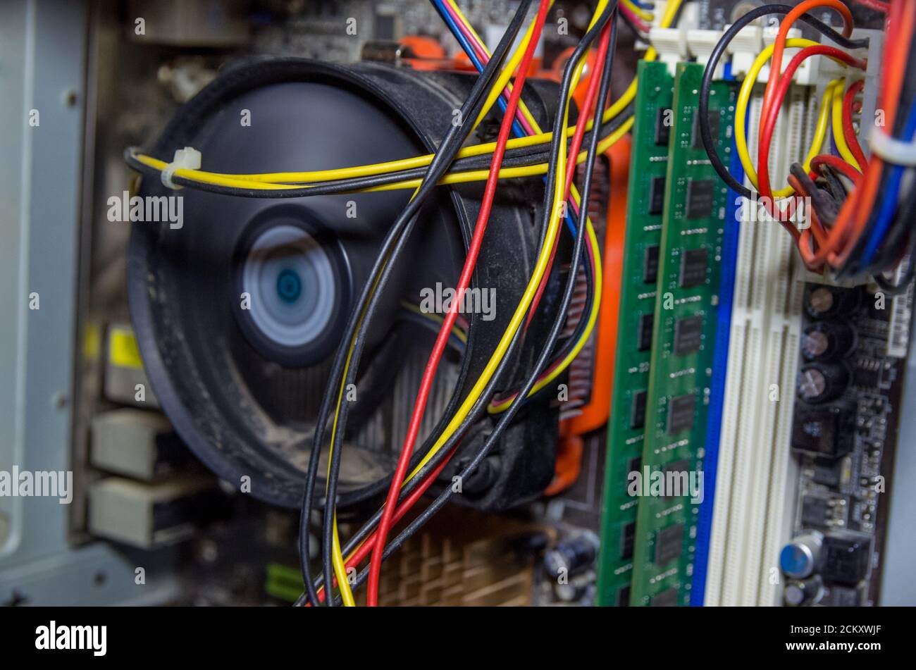 Spinning computer cooler Stock Photo - Alamy