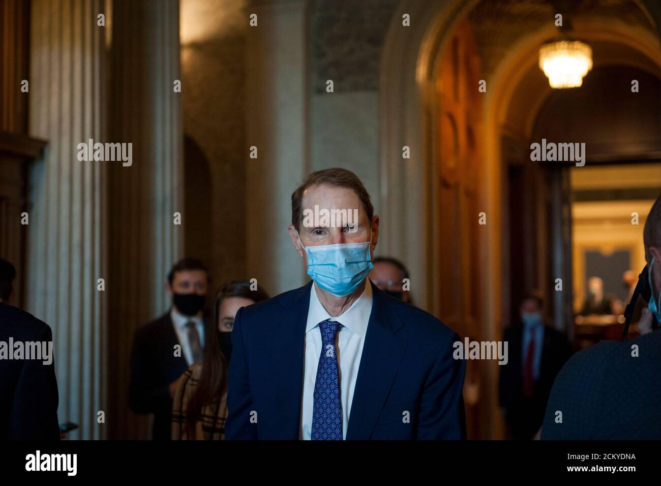 United States Senator Ron Wyden (Democrat of Oregon), makes his way ...