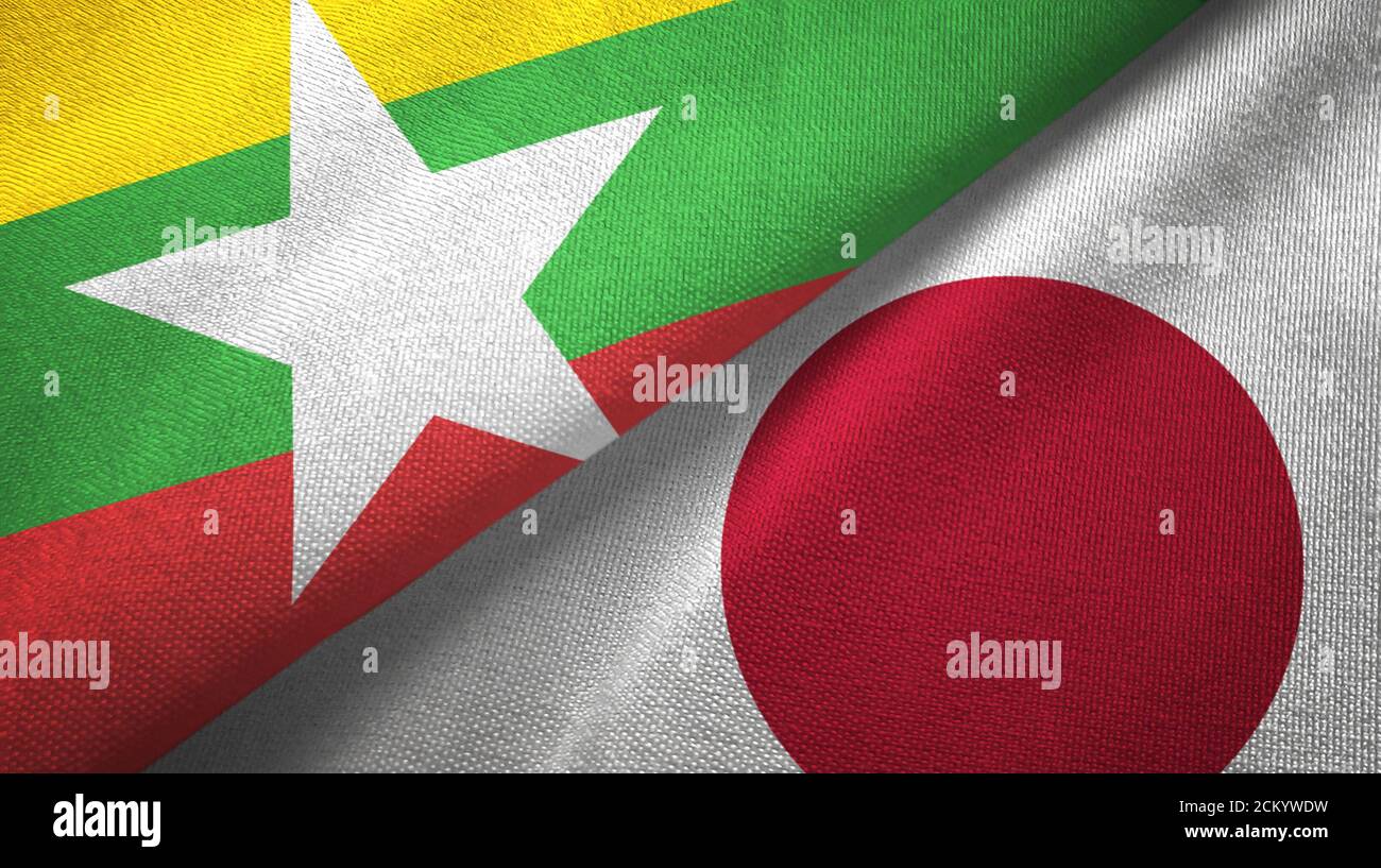 Myanmar japan national flags hi-res stock photography and images - Alamy