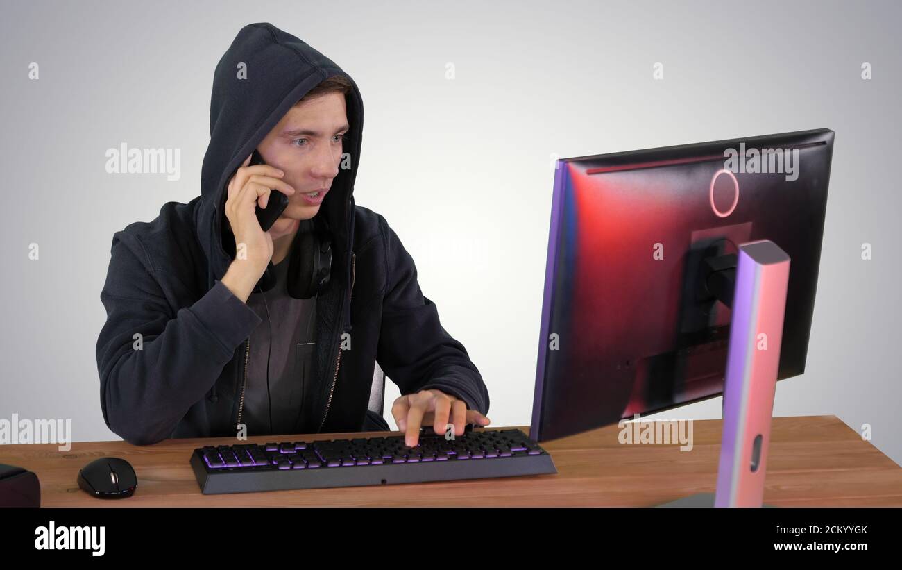 Experienced hacker answers someones hi-res stock photography and images ...