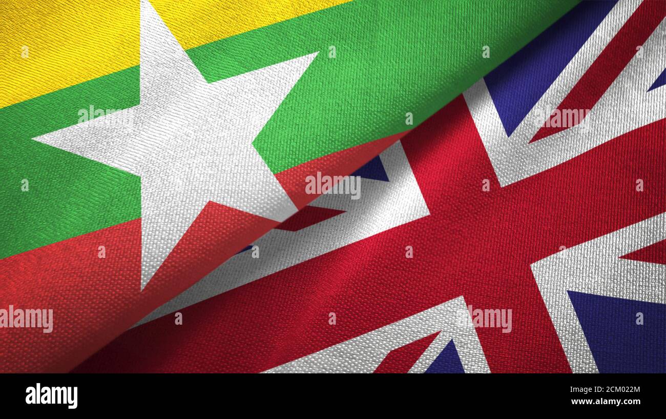 Uk vs myanmar burma flags hi-res stock photography and images - Alamy