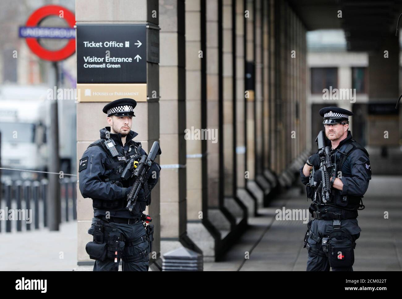 Police officers in westminster underground station hi-res stock ...