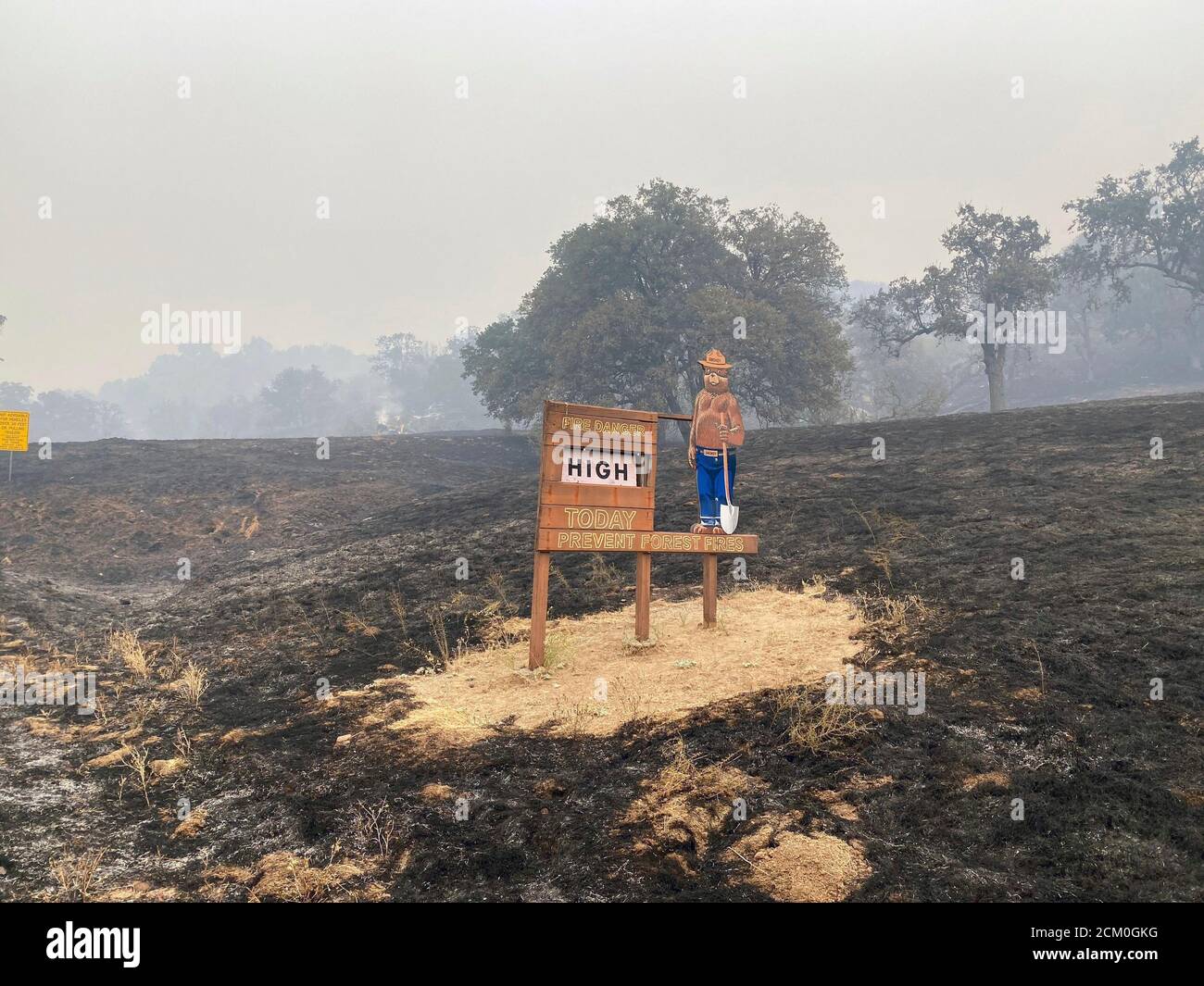 The Smokey Bear fire sign survived the surrounding blaze at the Dolan ...