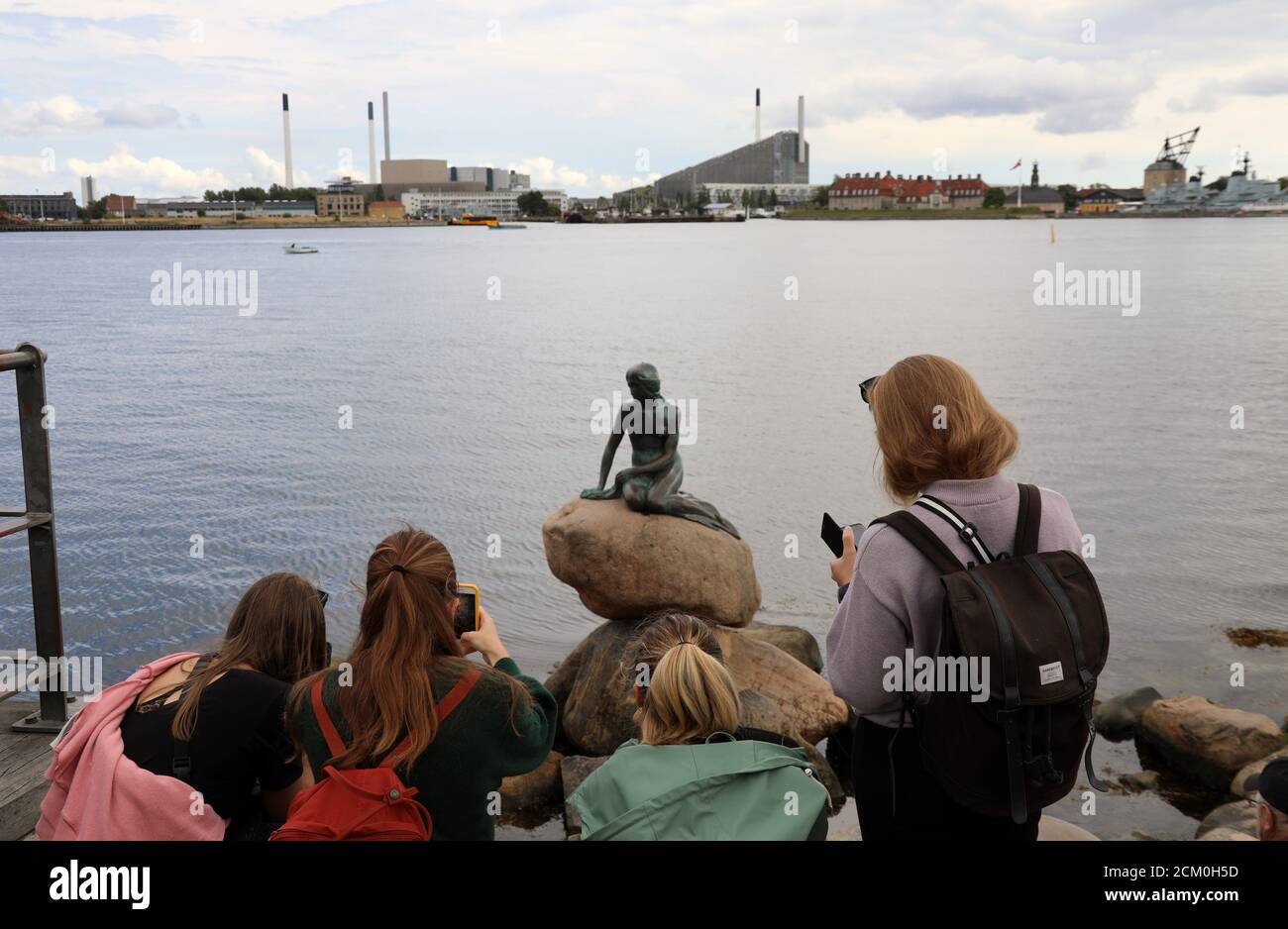 The Little Mermaid by Edvard Eriksen at Langelinie in Copenhagen Stock ...