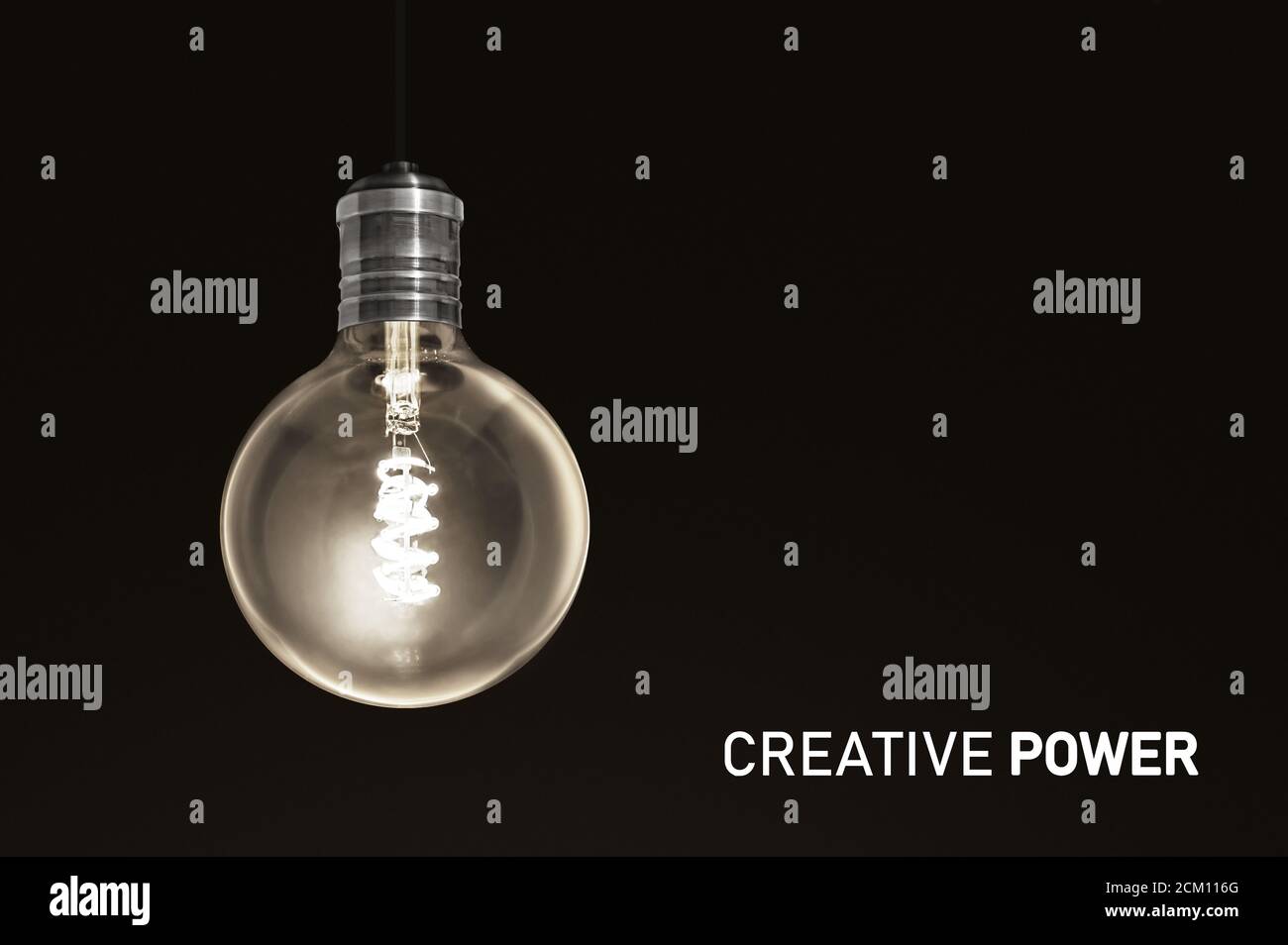 Creative Power , light bulb concept solution Stock Photo - Alamy