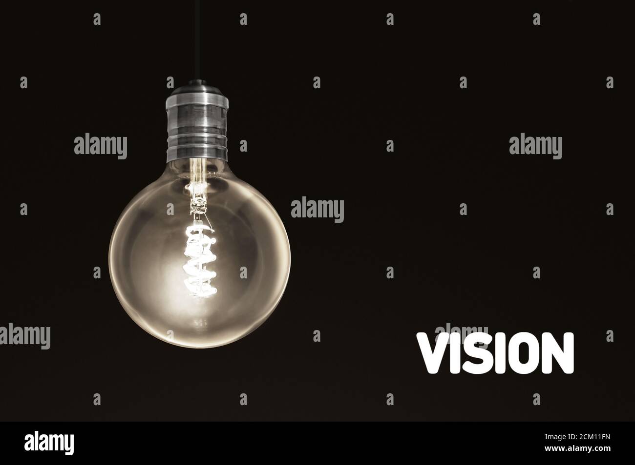 Vision , light bulb concept solution Stock Photo - Alamy