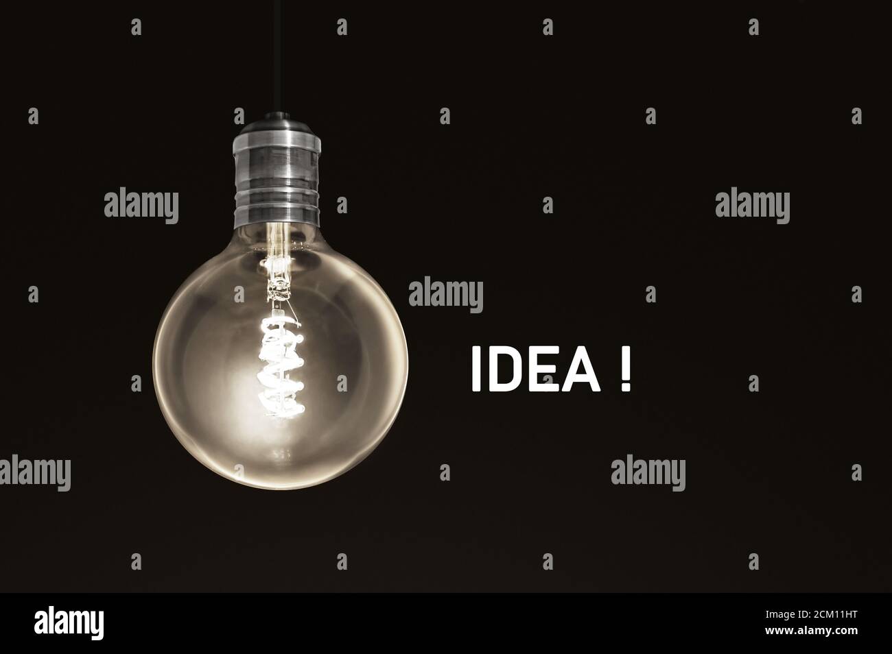 Idea , light bulb concept solution Stock Photo - Alamy